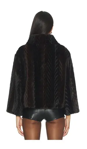 Jocelyn Faux Mink Pullover Sweatshirt