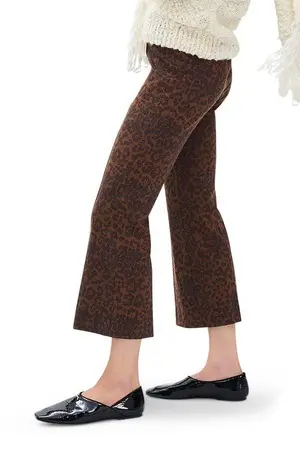 Rag & Bone Irina Print Ponte Flare Ankle Pants - Leopard