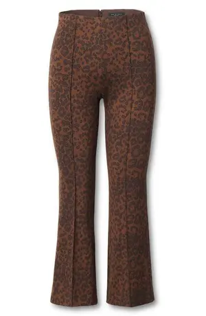 Rag & Bone Irina Print Ponte Flare Ankle Pants - Leopard