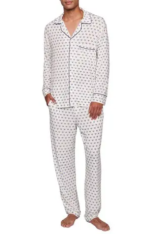 Eberjey William Print Stretch Tencel® Modal Long Pajamas - Hannukah Glow Nouvea