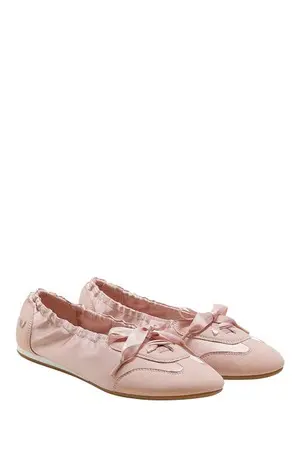 Vivaia Round-toe Satin Ballerina Sneakers - Peach Blush