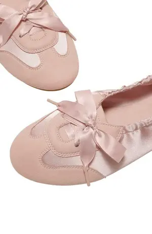 Vivaia Round-toe Satin Ballerina Sneakers - Peach Blush