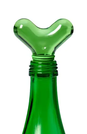AREAWARE Hobnob Glass Bottle Stopper - Green