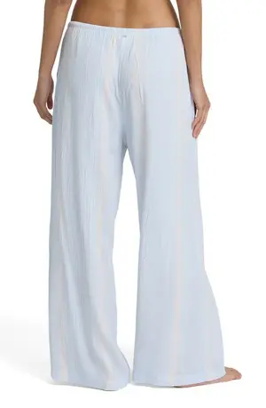BILLABONG Crinkle Wide Leg Pants - Blue Mist