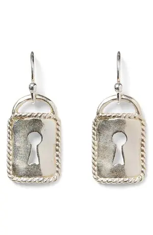 Chan Luu Mini Padlock Drop Earrings - Silver