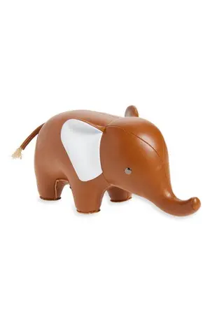 ZUNY Elephant Bookend - Tan White
