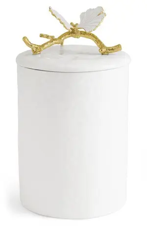 Michael Aram Butterfly Ginkgo Medium Canister - White/gold