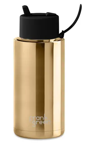 FRANK GREEN 34-ounce Water Bottle Chrome Gold/midnight