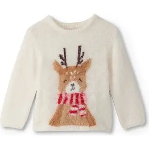 HATLEY Furry Reindeer Sweater - Natural