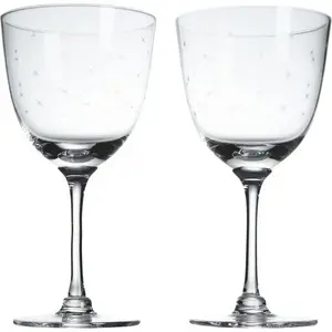 THE VINTAGE LIST Set Of 2 Crystal Wine Glasses - Stars