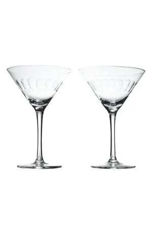 THE VINTAGE LIST Set Of 2 Crystal Martini Glasses - Lens