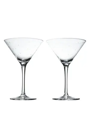 THE VINTAGE LIST Set Of 2 Crystal Martini Glasses - Stars