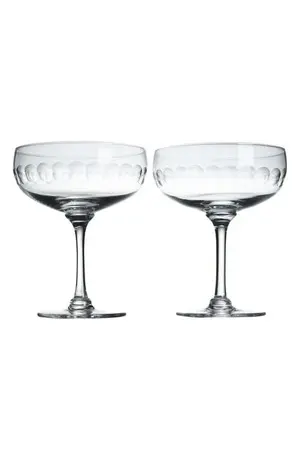 THE VINTAGE LIST Set Of 2 Crystal Cocktail Glasses - Lens
