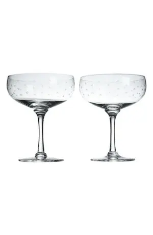 THE VINTAGE LIST Set Of 2 Crystal Cocktail Glasses - Stars