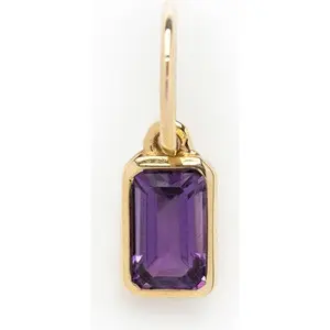 LOCAL ECLECTIC Solid 9k Gold & Baguette-Cut Charm February Natural Amethyst