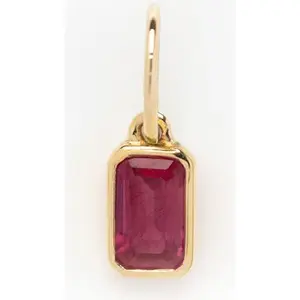 LOCAL ECLECTIC Solid 9k Gold & Baguette-Cut Charm July Color Treat Natural Ruby
