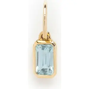 LOCAL ECLECTIC Solid 9k Gold & Baguette-Cut Charm March Natural Aquamarine