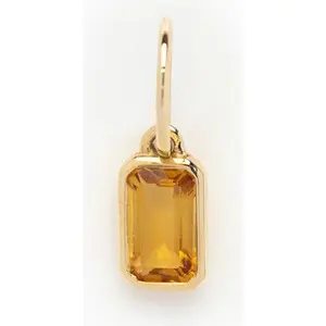 LOCAL ECLECTIC Solid 9k Gold & Baguette-cut Charm - November Natural Citrine