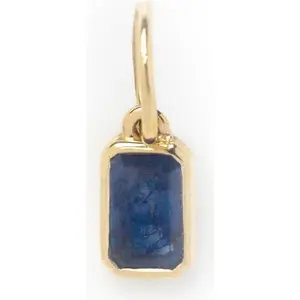 LOCAL ECLECTIC Solid 9k Gold & Baguette-Cut Charm September Natural Sapphire