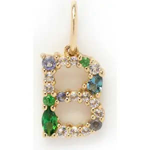 LOCAL ECLECTIC 9k Gold & Semiprecious Stone Initial Charm B