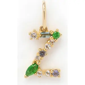 LOCAL ECLECTIC 9k Gold & Semiprecious Stone Initial Charm Z