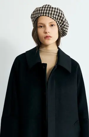 LOST PATTERN Houndstooth Beret - Mocha