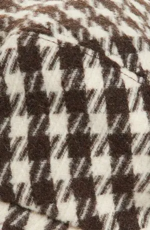 LOST PATTERN Houndstooth Beret - Mocha