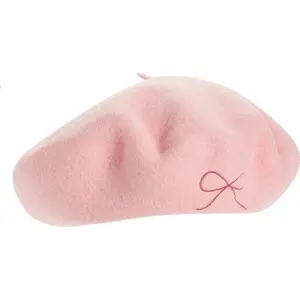LOST PATTERN Bon Chic Wool-Blend Beret Pink