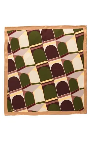 LOST PATTERN Modular Silk Pocket Square - Green