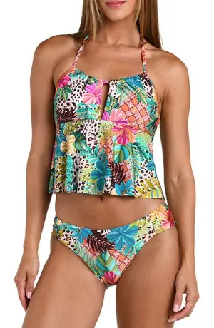 SUNSHINE 79 Paradise Heat Halter Tankini - Blue Multi