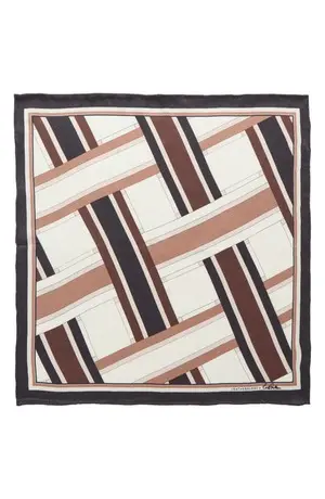 LOST PATTERN X Leatherology Silk Pocket Square - Black