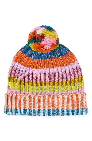 VERLOOP Mosaic Stripe Pompom Beanie