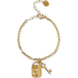 Chan Luu Lock & Key Charm Bracelet - Yellow Gold