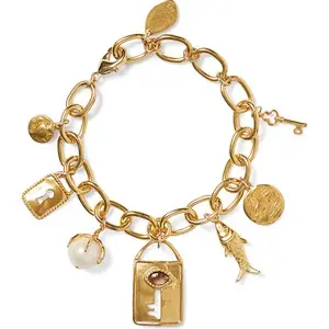 Chan Luu Lock & Key Charm Bracelet - Gold