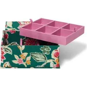 Chan Luu Floral Jewelry Box With Removable Tray - Forest