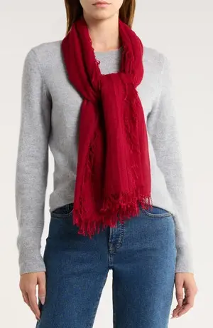 CHAN LUU Fringe Cashmere & Silk Scarf