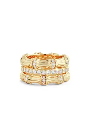 ANABEL ARAM JEWELRY Bamboo Texture Stack Ring