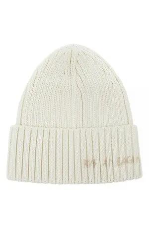 Ruslan Baginskiy Monogram Embroidered Wool Blend Beanie - Cream
