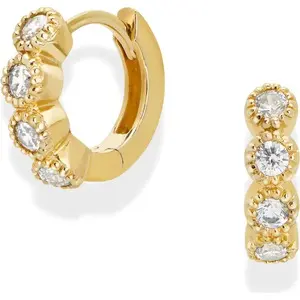MOD + JO Hilary Milgrain Huggie Hoop Earrings - Gold