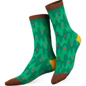 DOIY Jacquard Crew Socks - Green Multi