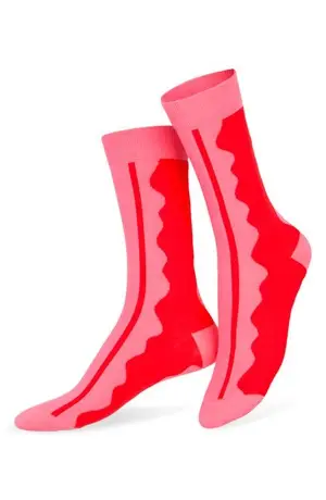 DOIY Assorted 2-pack Happy Birthday 3d Crew Socks - Red/pink