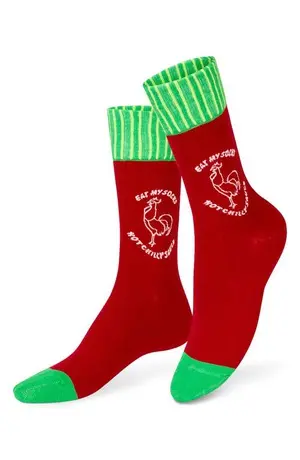 DOIY Hot Sauce Crew Socks - Red/green