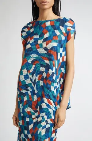 Issey Miyake Dancing Square Pleated Top