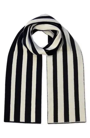 INGMARSON Stripe Wool & Cashmere Scarf - Black Multi