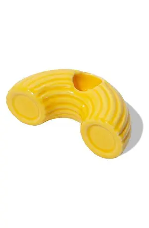 DOIY The Dolce Vita Collection Macaroni Ceramic Candle Holder - Yellow