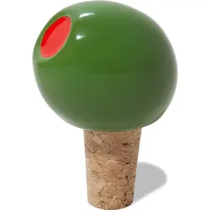 DOIY Olivia Ceramic & Cork Bottle Stopper - Green