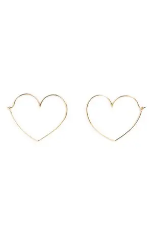 LOCAL ECLECTIC Heart Hoop Earrings - Gold