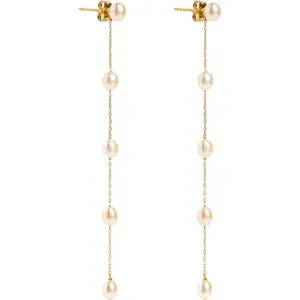 LOCAL ECLECTIC Freshwater Pearl Drop Earrings - Gold