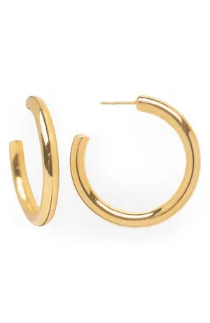 LOCAL ECLECTIC Medium Tube Hoop Earrings - Gold