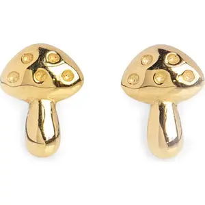 LOCAL ECLECTIC 9k Mushroom Stud Earrings - Gold